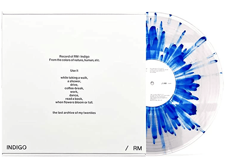 RM (BTS) - INDIGO (1LP, CLEAR/BLUE SPLATTERED VINYL). Vinyl (LP). Kiadó ...